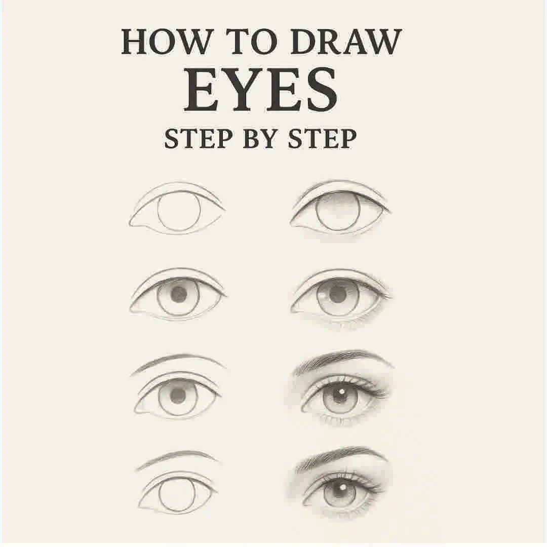 How To Draw Eyes Step By Step Pencil Tutorial For Beginners Ideasya